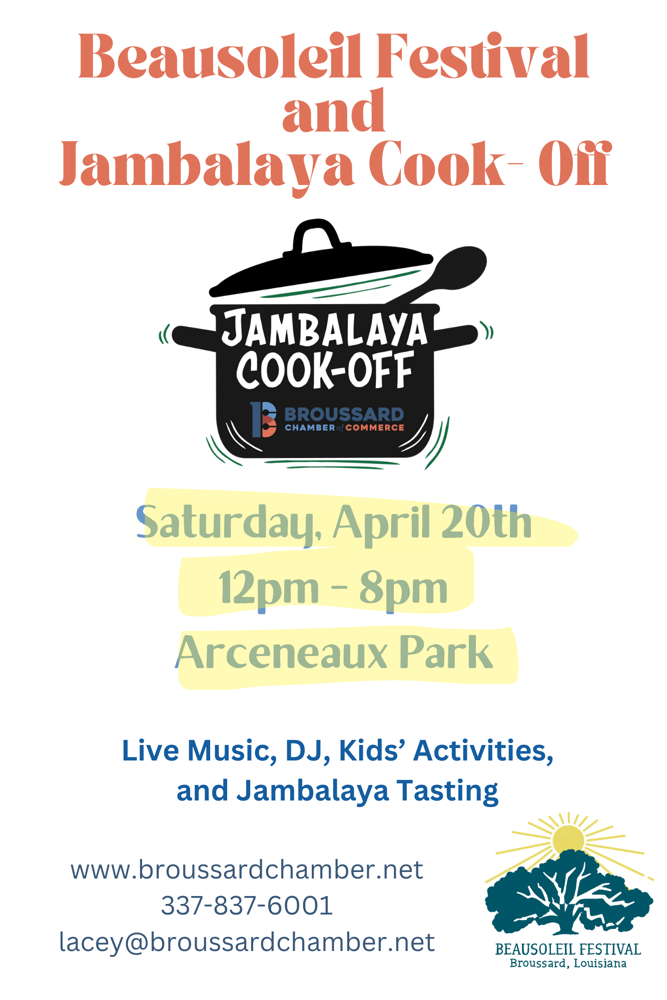 Beausoleil and Jambalaya Festival Cook-Off Day and Proclamation - April ...